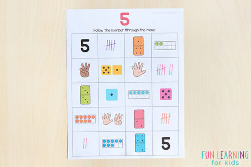 Printable Number Sense Activities for Kindergarten and First Grade