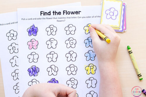 Flower Find and Color the Letters Free Printable