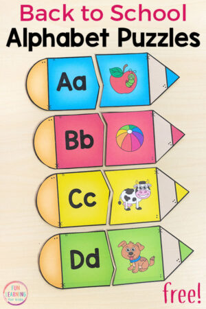 Pencil Alphabet Puzzles Printable for Back to School