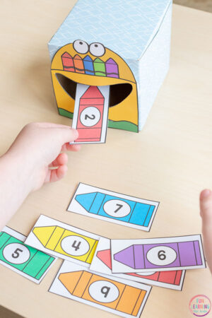 Printable Feed Me Numbers Crayon Activity for Back to School