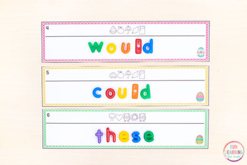 Easter Secret Code Word Cards for High Frequency Words