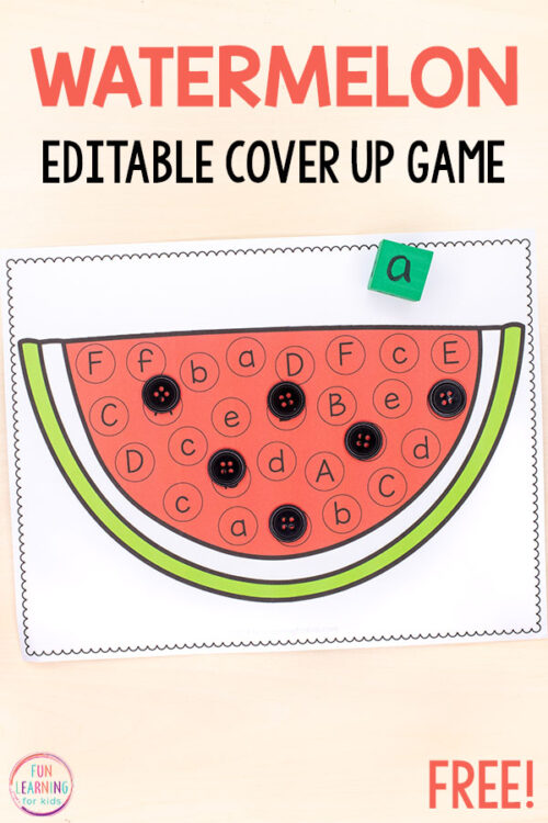 Watermelon Cover Up Alphabet Printable Mats