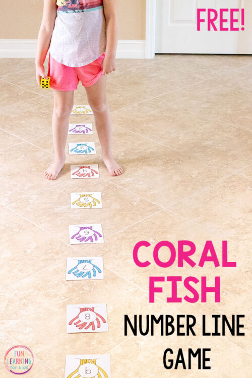 Ocean Fish Number Line Game Printable Math Activity