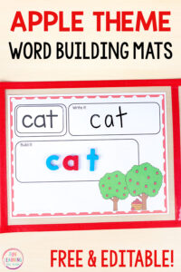 Editable Apple Word Building Activity Mats Printable