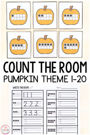 Pumpkin Theme Count the Room Printables for Preschool