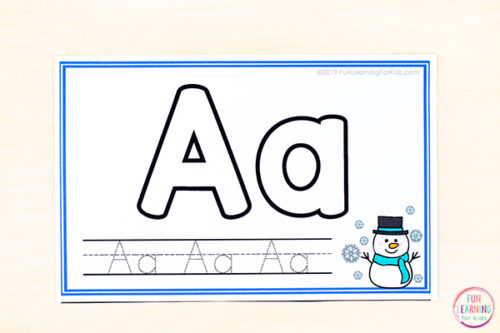 Snowman Free Printable Alphabet Writing Mats