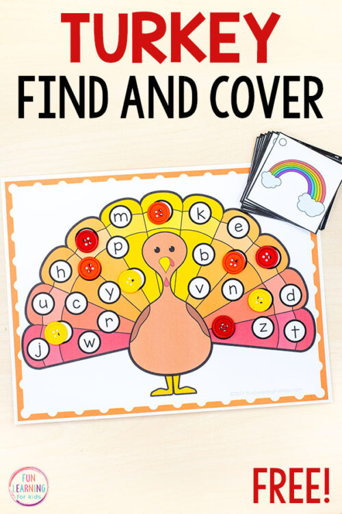 Turkey Find and Cover the Letters Alphabet Printable