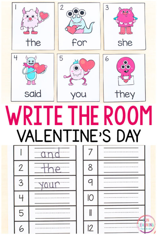 Editable Valentine's Day Sight Word Write the Room Printable