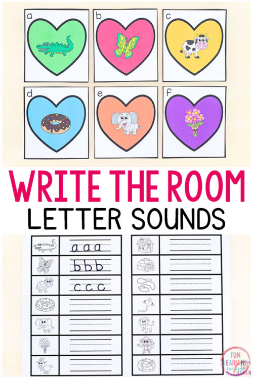 Valentine's Day Beginning Sounds Write the Room Printable