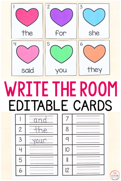Editable Valentine's Day Sight Word Write the Room Printable