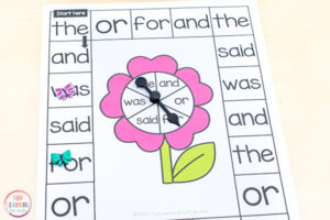 Editable Flower Word Work Board Game