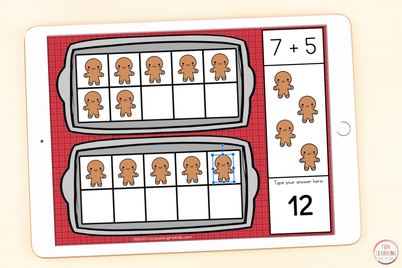 Digital Gingerbread Addition Within 20 Activity