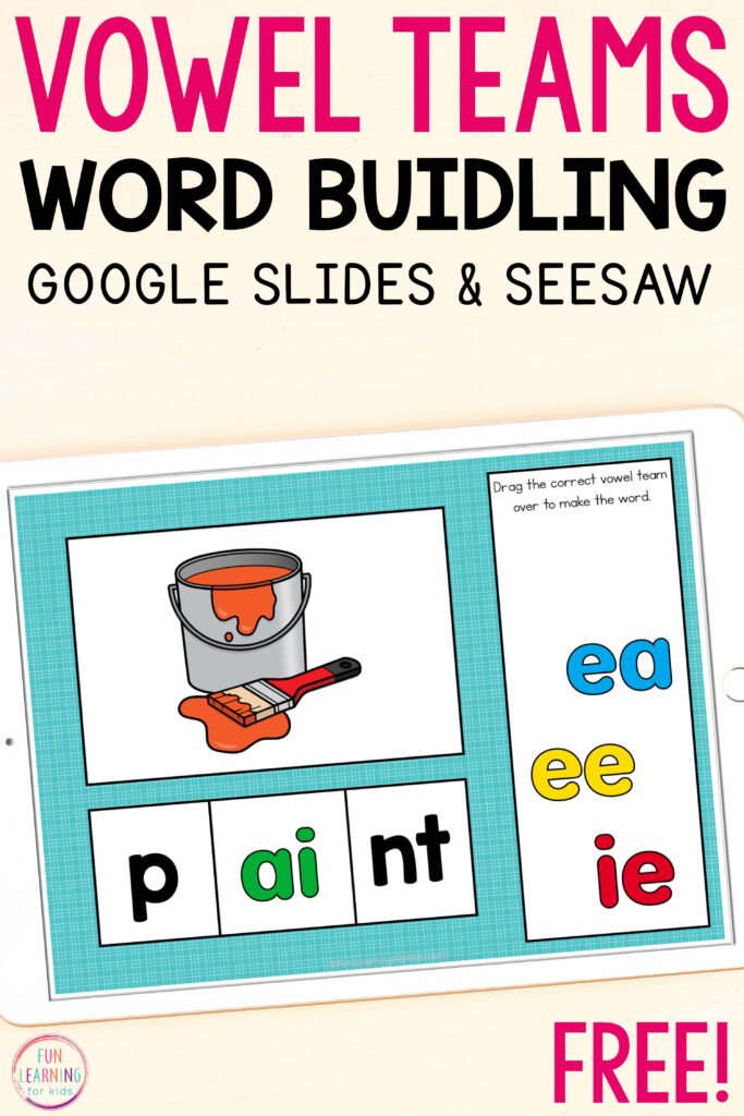 Digital Vowel Teams Word Building Phonics Activity Digital Vowel Teams Word Building Phonics Activity