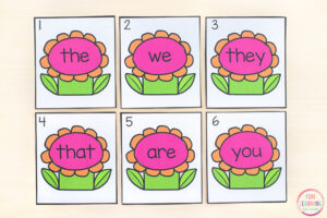 Editable Flower Sight Word Write the Room Free Printable