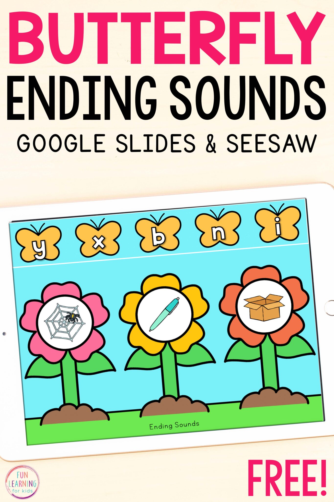 Digital Butterfly Letter Sounds Matching Alphabet Activity