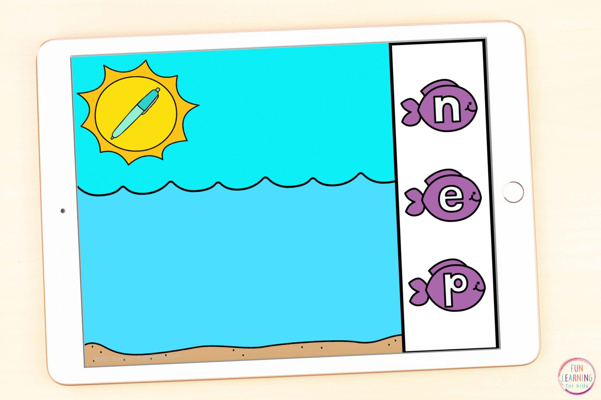 Digital Ocean CVC Word Building Literacy Activity