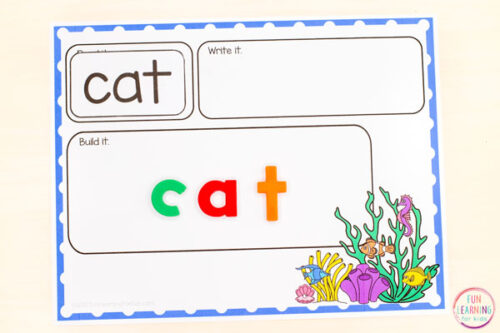 Editable Ocean Word Building Mats Free Printable