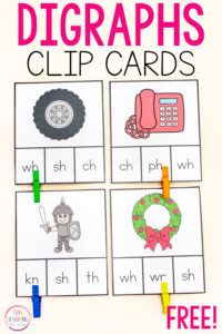 Free Printable Beginning Digraph Clip Cards