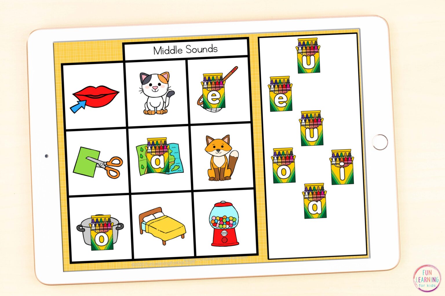 Digital Back to School Letter Sounds Matching Activity