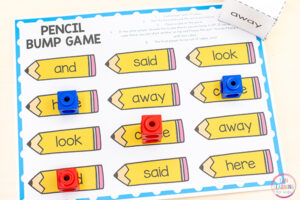 Editable Pencil Bump Game for Word Work Printable