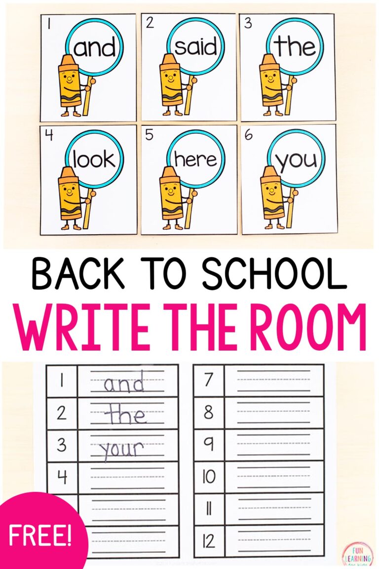 Editable Back to School Write the Room Free Printable
