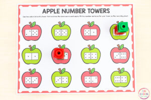Apple Number Towers Free Printable Math Activity