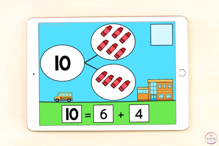 Digital Back to School Making 10 Math Activity