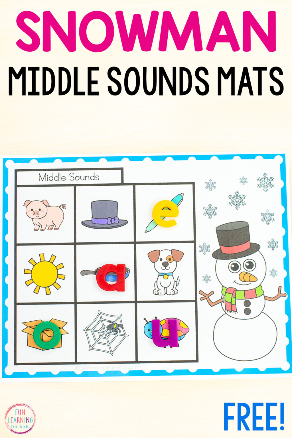 Free Printable Winter Theme Letter Sounds Mats