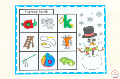 Free Printable Winter Theme Letter Sounds Mats