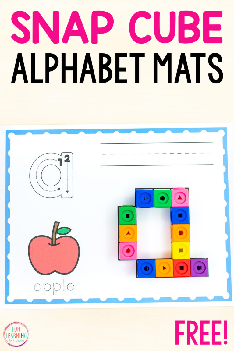 Printable Lowercase Snap Cube Alphabet Mats