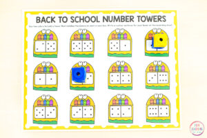 Free Printable Back to School Number Tower Mats