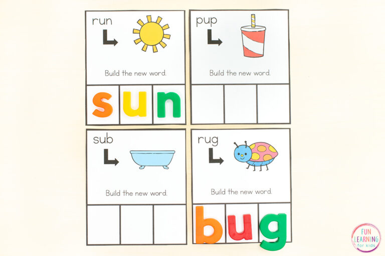 Printable Beginning Sounds Phoneme Substitution Cards