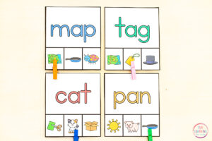 CVC Words Clip Cards Free Printable