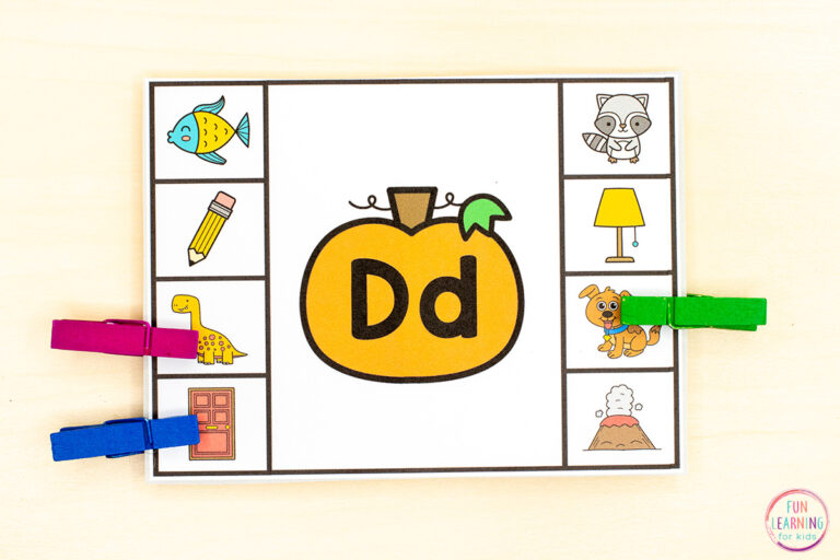 Pumpkin Beginning Sounds Alphabet Task Cards