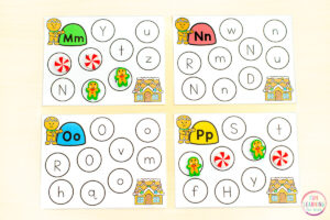 Gingerbread Alphabet Letter Recognition Task Cards