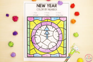 New Year's Eve Color By Number Coloring Sheets
