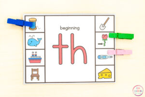 Digraph Clip Cards for Kindergarten and First Grade