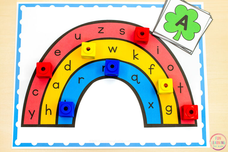 St. Patrick's Day Rainbow Find and Color the Letter Sheets