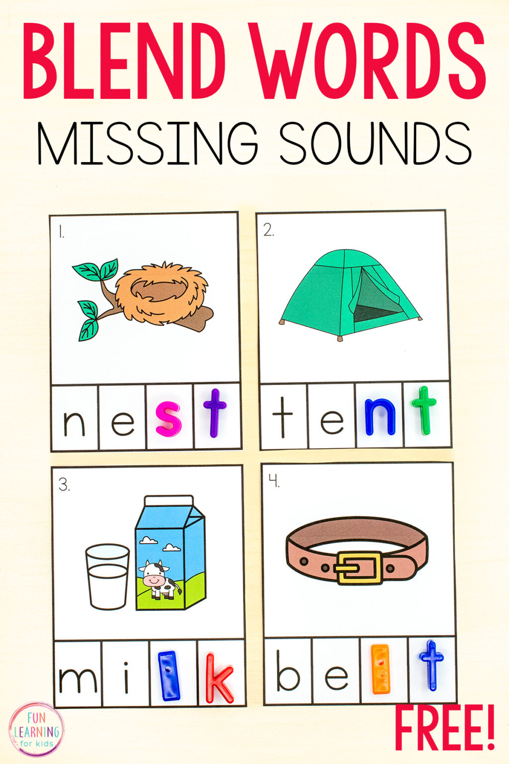 Ending Blend Missing Sounds Cards