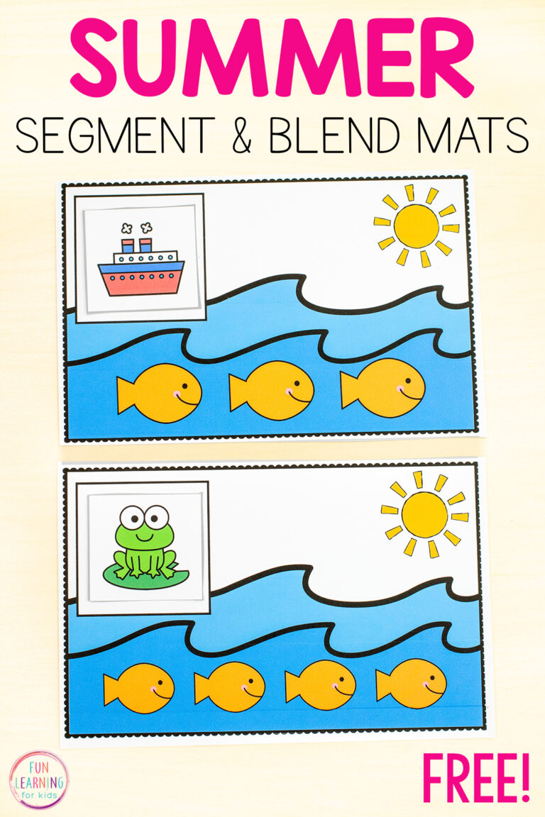 Summer Phoneme Segmentation Mats for Phonemic Awareness