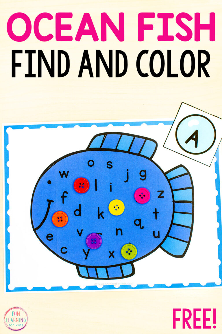 Fish Find and Color the Letters Sheets