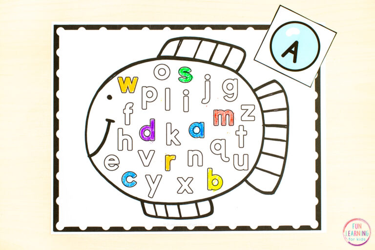 Fish Find and Color the Letters Sheets