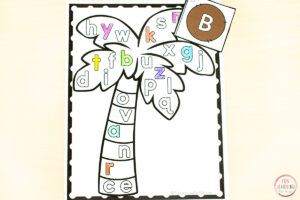 Palm Tree Find and Color the Letters Sheets