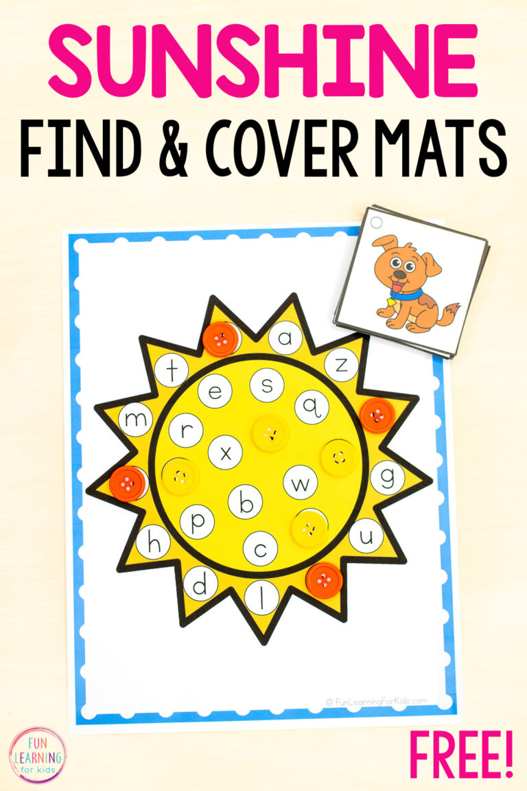 Sun Find & Cover the Letter Mats