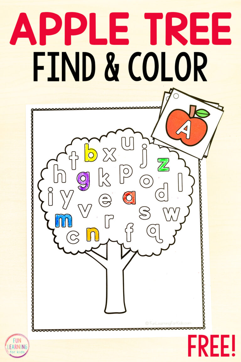 Fall Apple Tree Find and Color the Letter Sheets