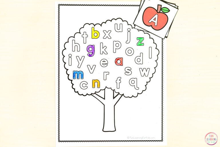 Fall Apple Tree Find and Color the Letter Sheets