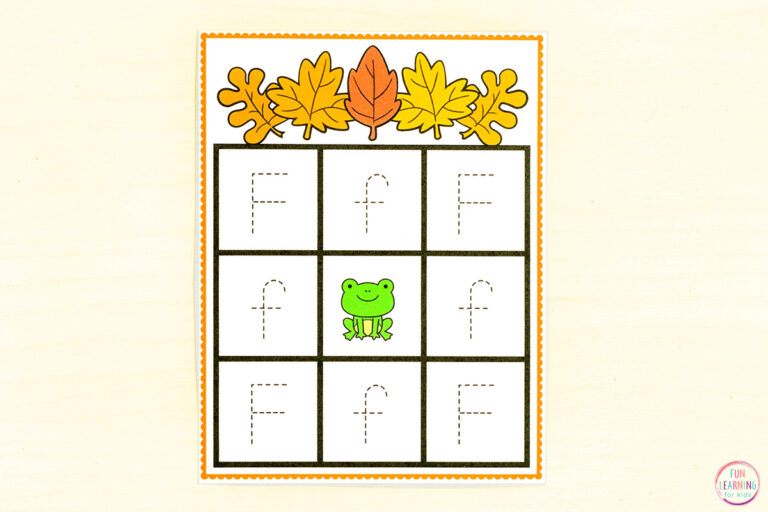 Fall Letter Tracing Task Cards for Kids