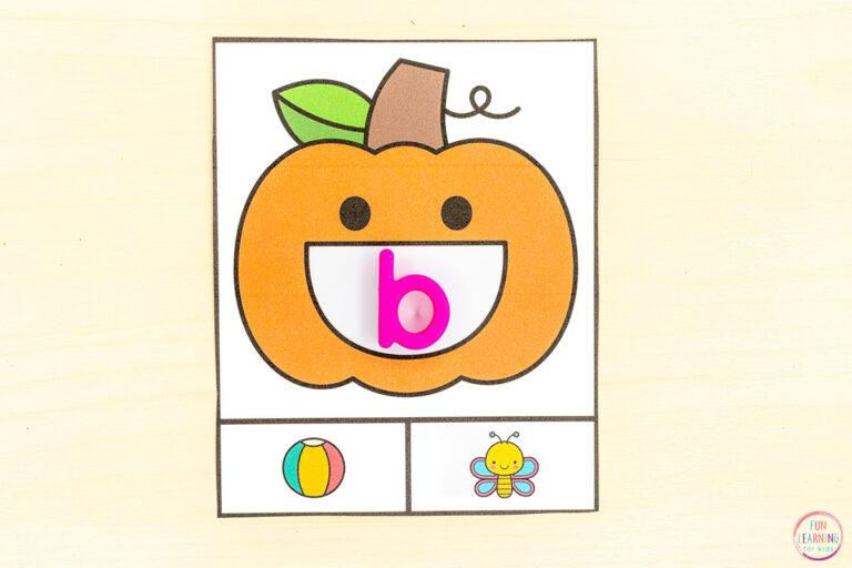 Feed the Pumpkin Letters Beginning Sound Cards