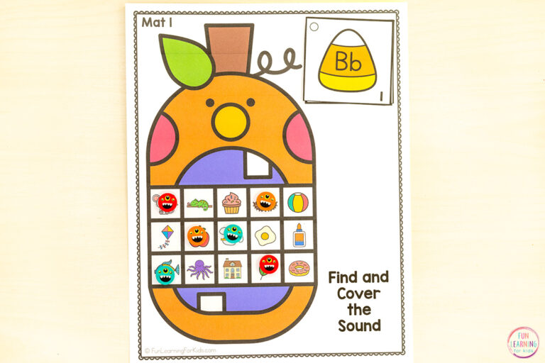 Pumpkin Find and Cover Beginning Sounds Alphabet Mats