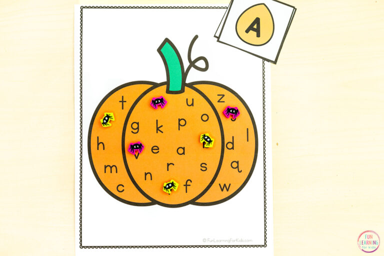 Pumpkin Find and Color the Letter Sheets Alphabet Activity